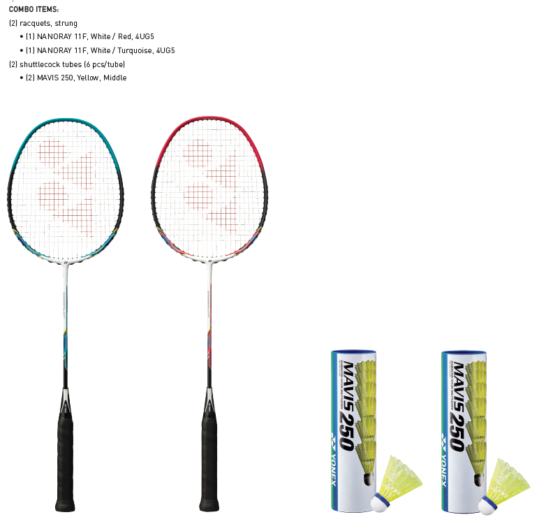 Yonex Badminton Combo Set BCNR11M25 | Wayne Sporting Supplies - Badminton